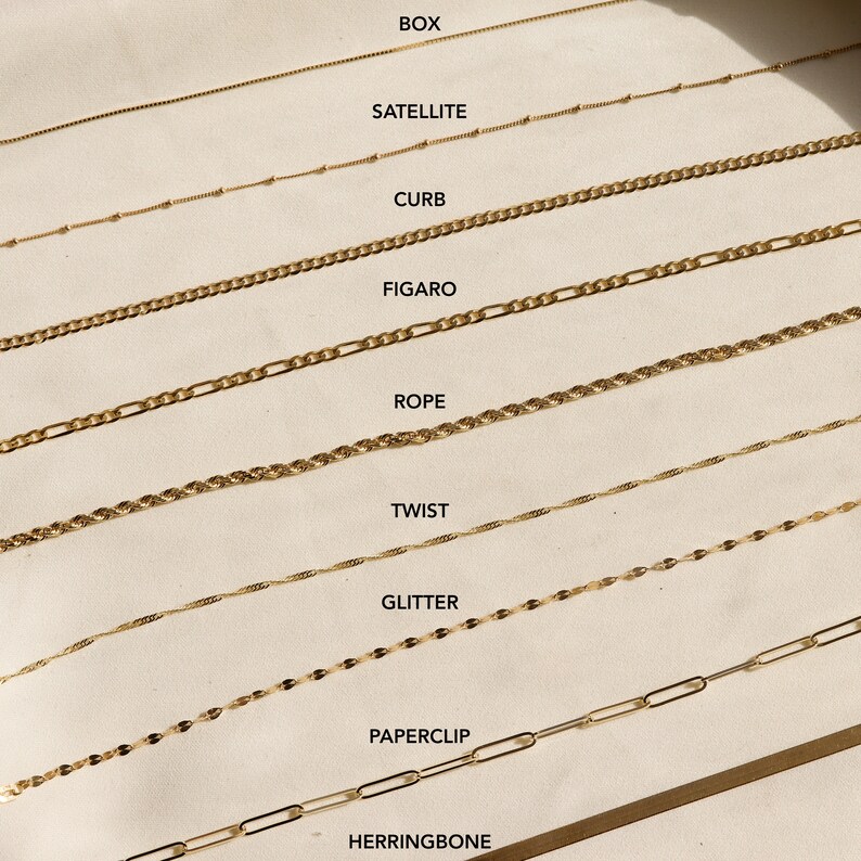 14K Gold Necklace, 14K Gold Chain, Solid Gold Necklace, Solid Gold ...