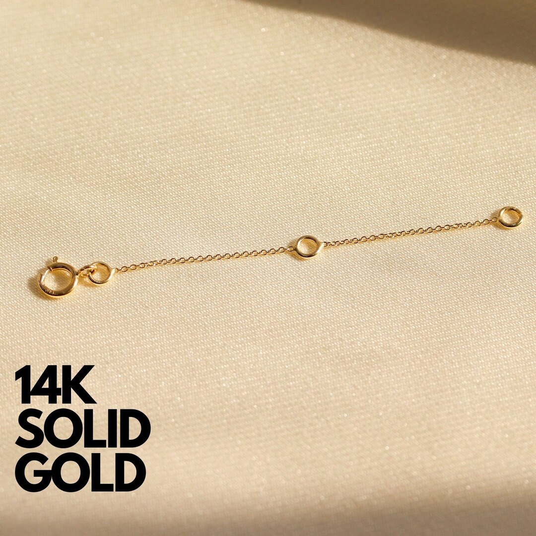 Necklace Extender, Necklace Extender Gold, 14K Solid Gold Chain ...