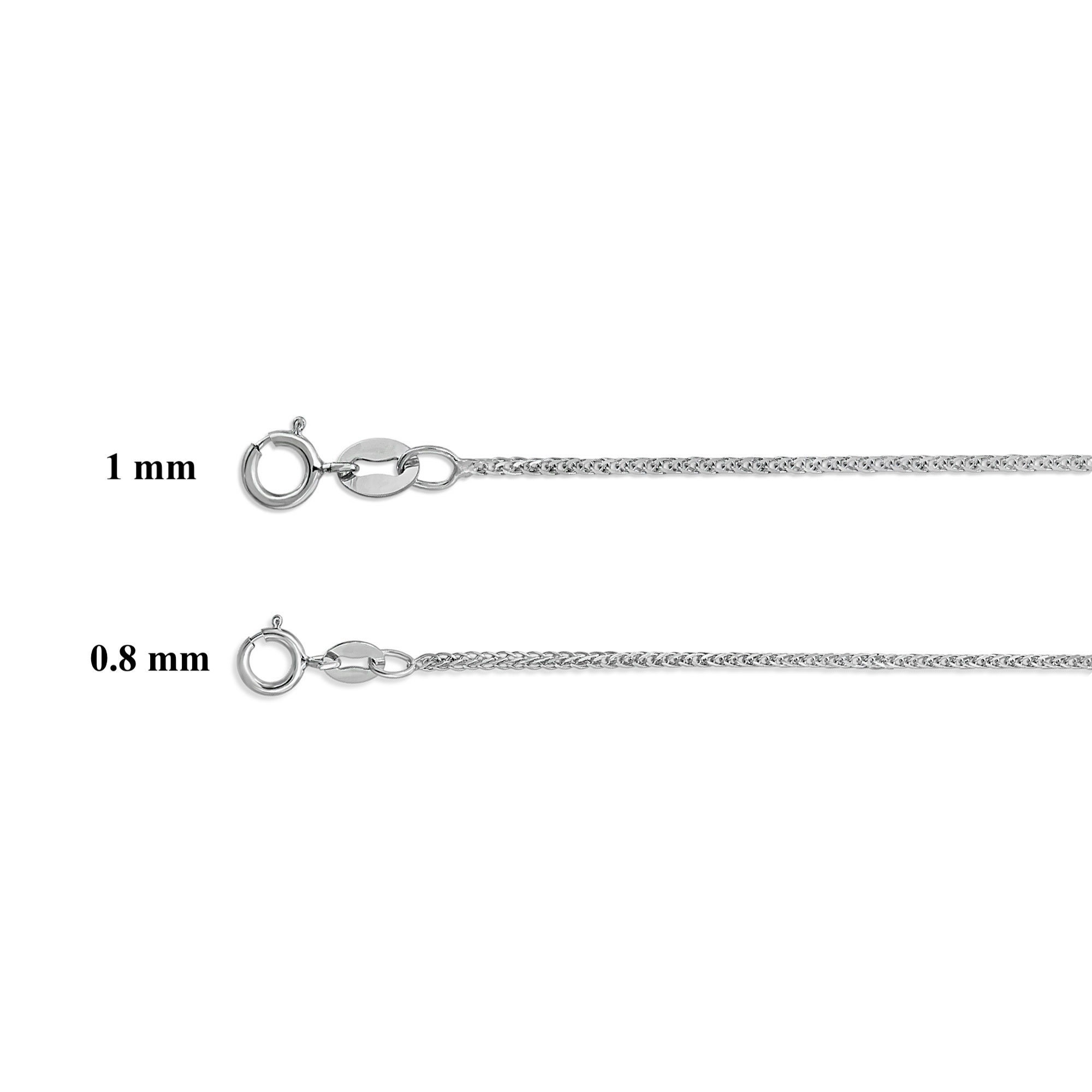 14K Solid White Gold Necklace Silver Chain Necklace - Etsy