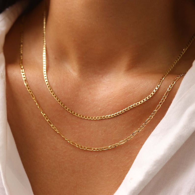 14K Gold Necklace 14K Gold Chain Solid Gold Necklace Solid - Etsy