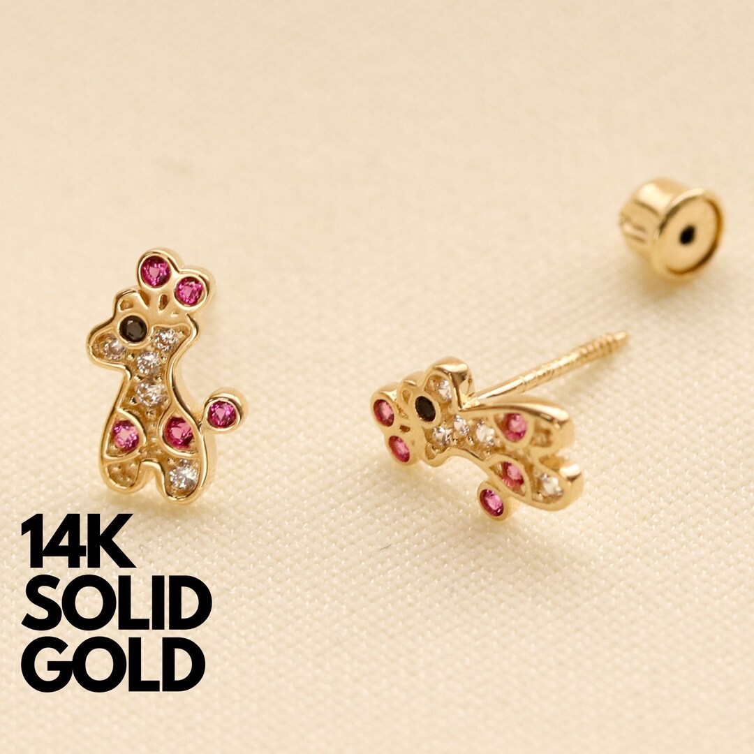 Animal Earrings, Giraffe Earrings, Cute Animal Earrings, Animal Stud ...