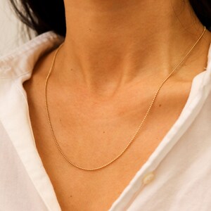 14K Gold Beaded Ball Chain Necklace, Delicate Dainty Layered Necklace ...