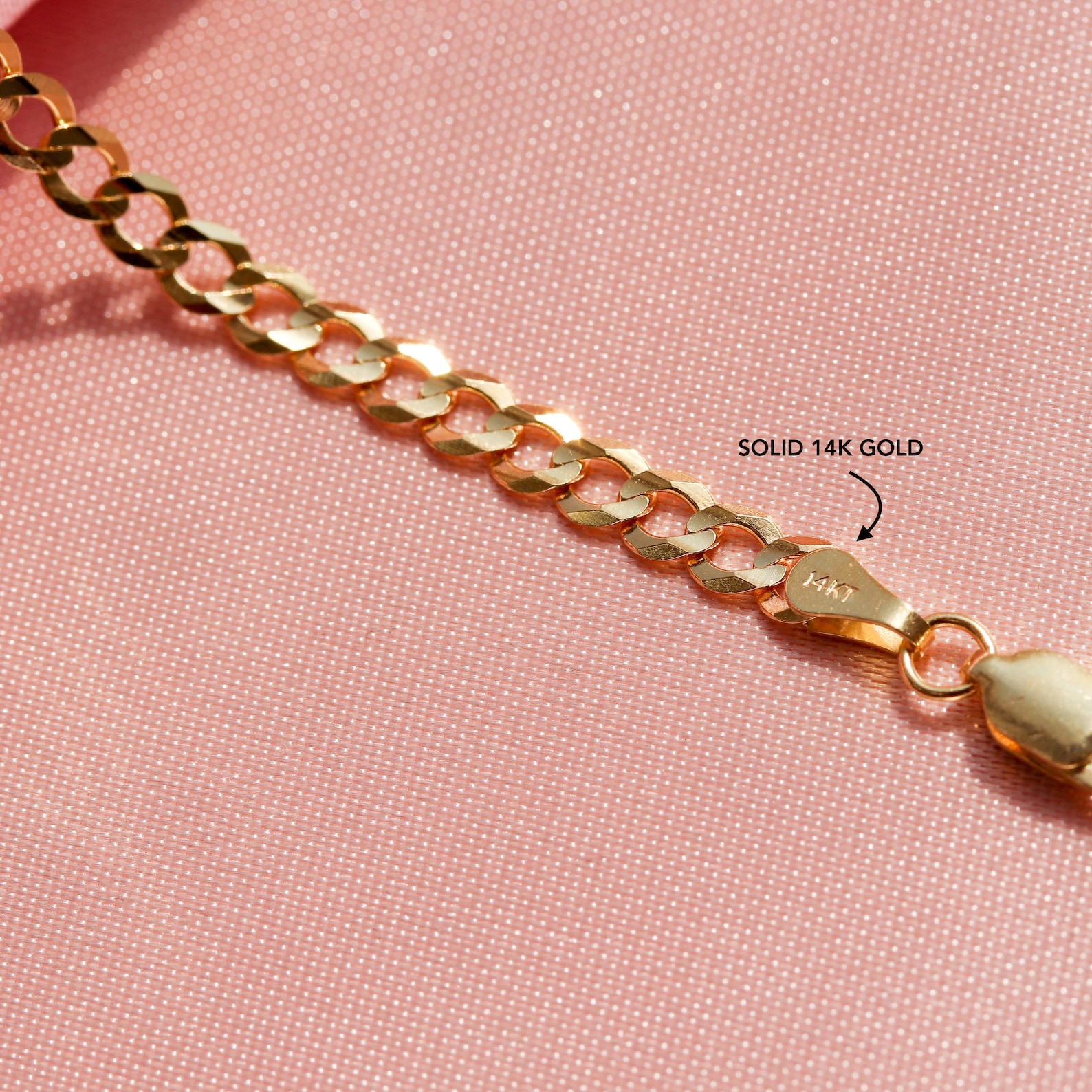 Solid 14K Gold Cuban Link Chain Necklace - Etsy