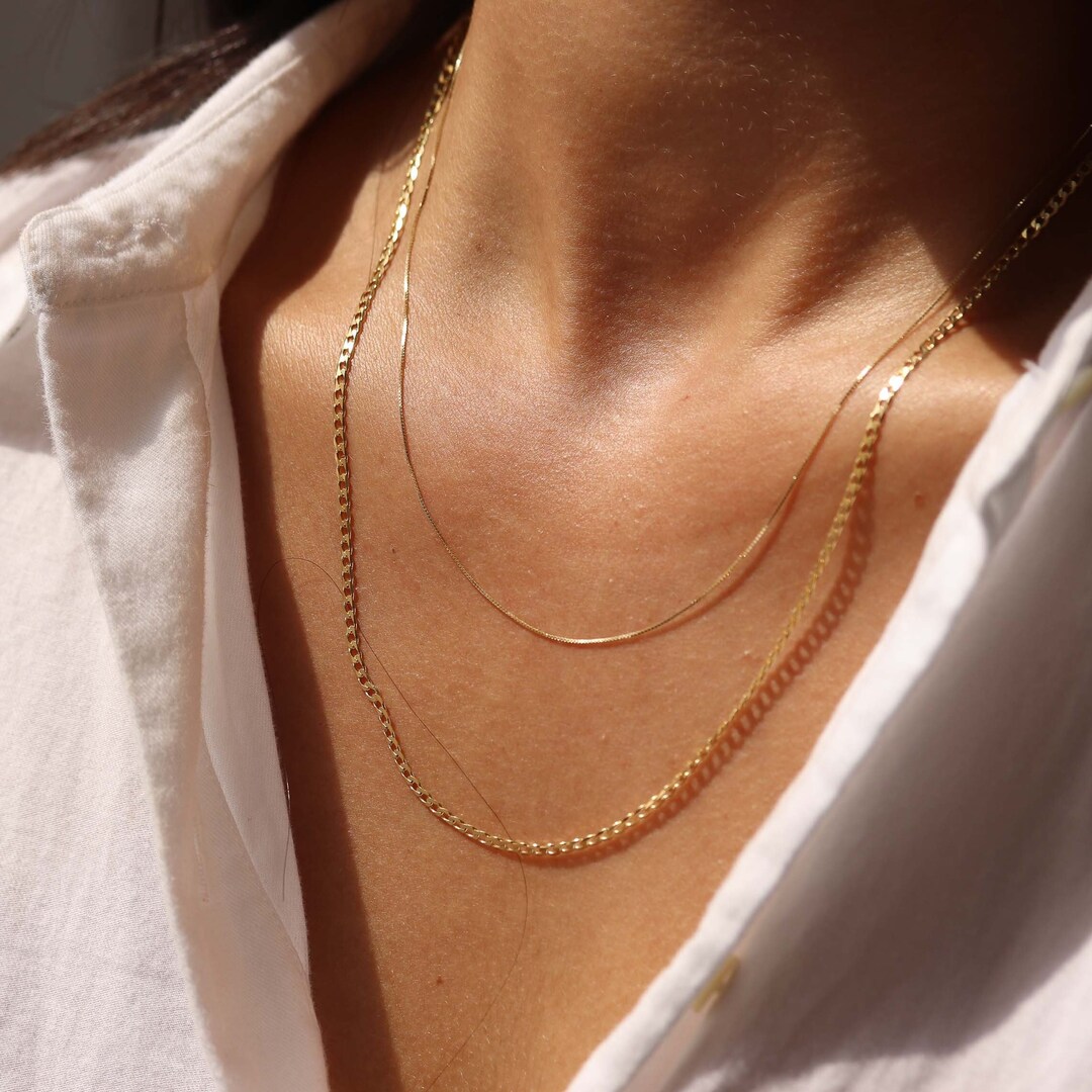 14K Gold Chain, 14K Gold Necklace, Solid Gold Necklace, Solid Gold ...