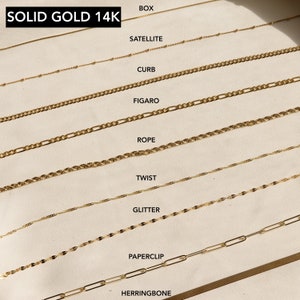 14K Gold Necklace, 14K Gold Chain, Solid Gold Necklace, Solid Gold ...