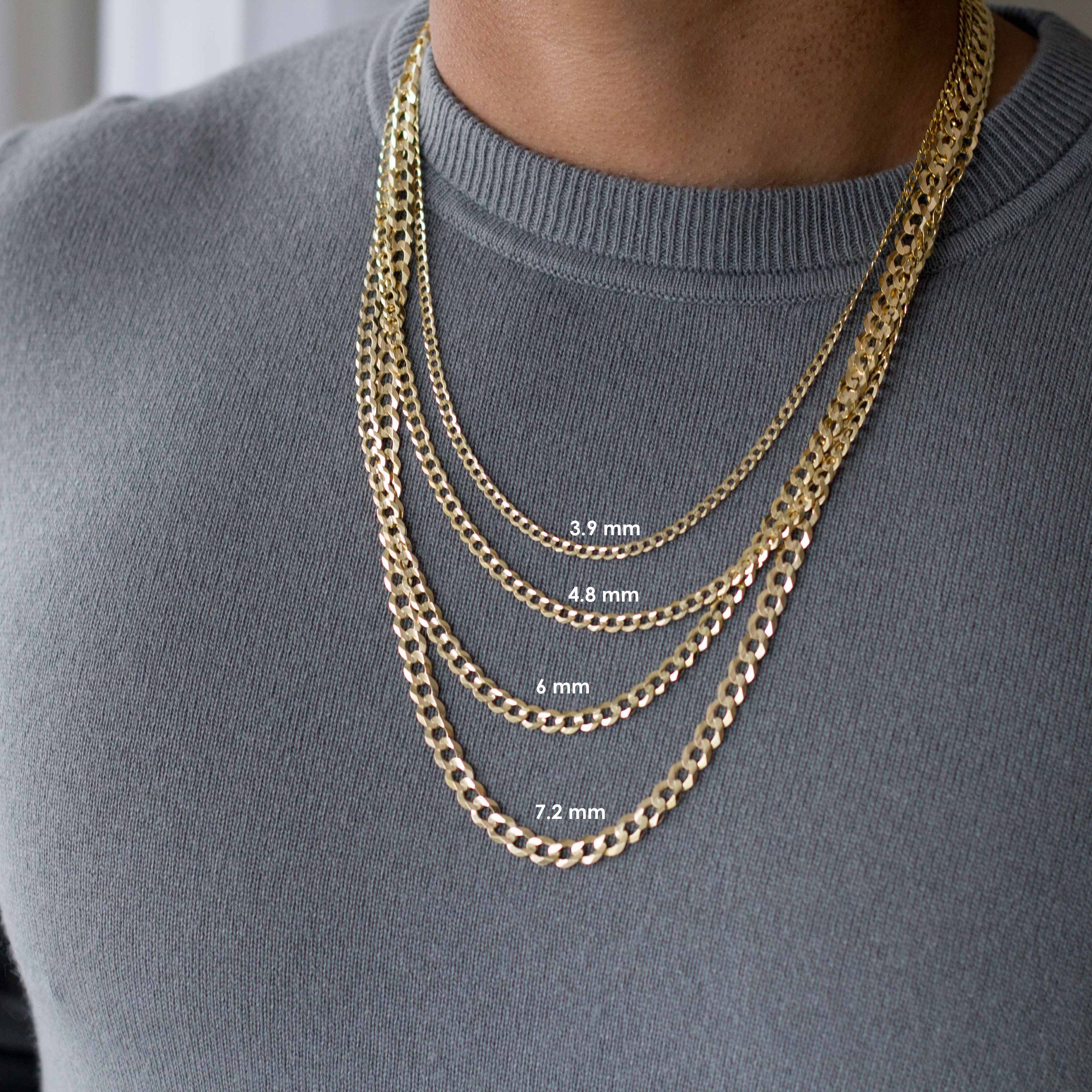 Solid 14K Gold Cuban Link Chain Necklace | Etsy