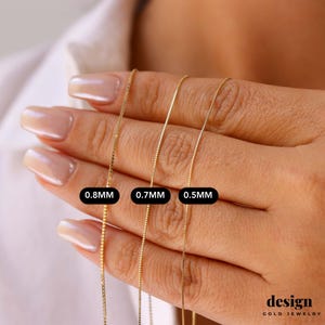 Solid 14K Gold Box Chain Necklace, Delicate Dainty Layered Necklace - Etsy