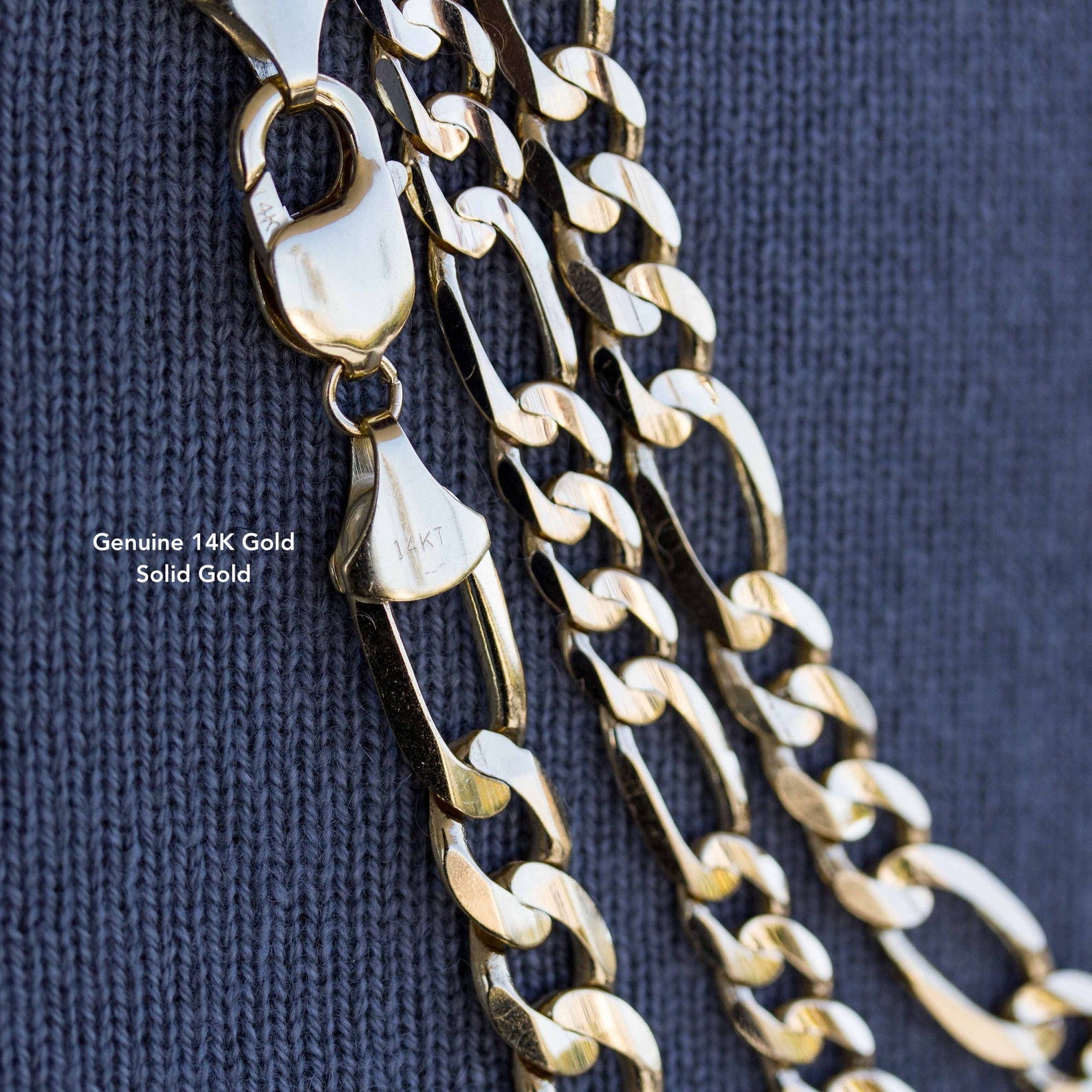 Mens Gold Chain Necklace Necklace for Men Solid 14K Gold - Etsy