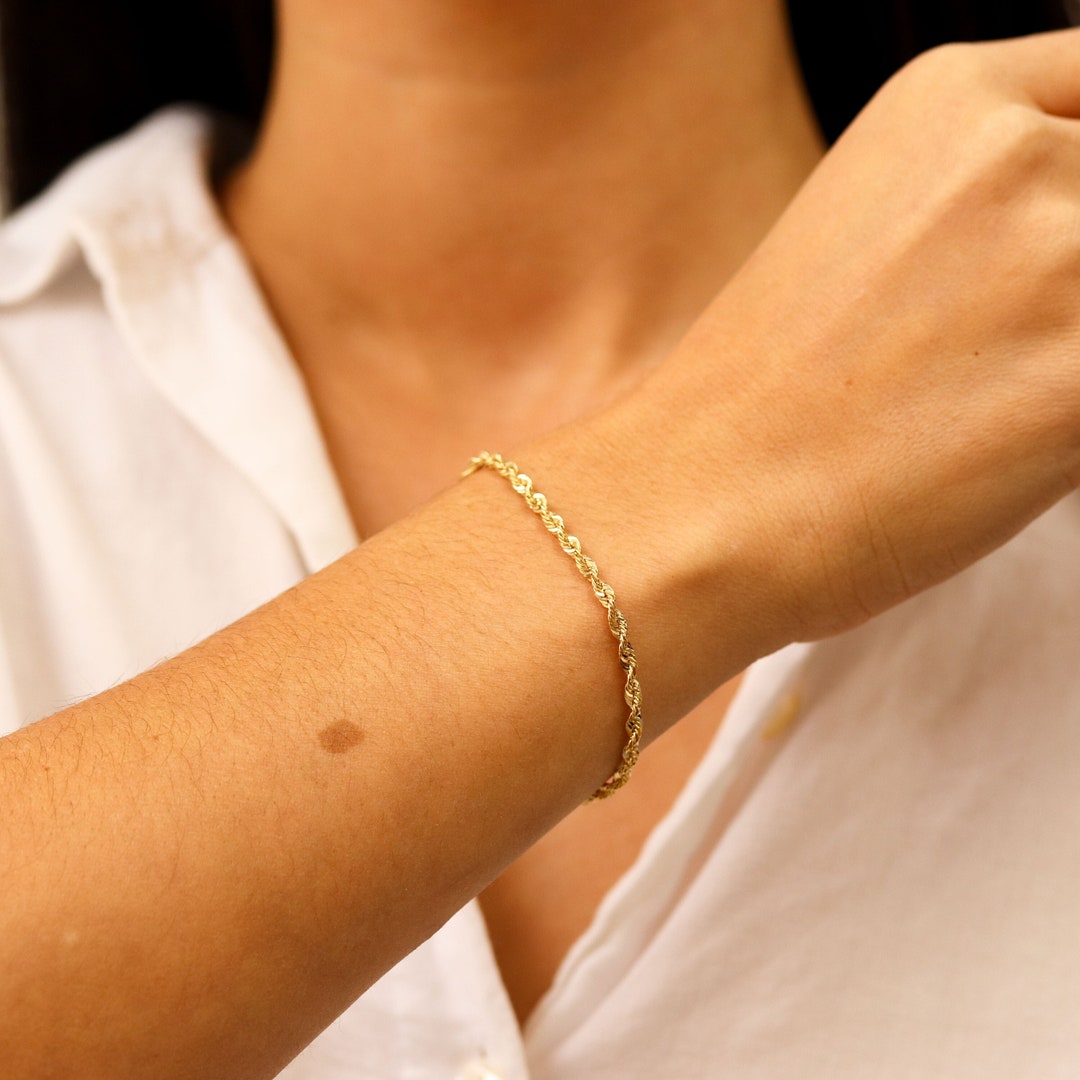 Rope Bracelet, Gold Rope Bracelet, Chunky Rope Bracelet, Thick Gold ...