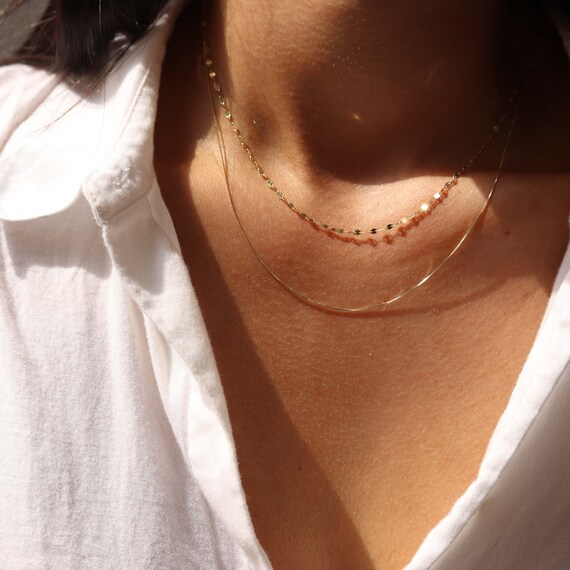 14k Gold Necklace 14k Gold Chain Solid Gold Necklace Solid - Etsy