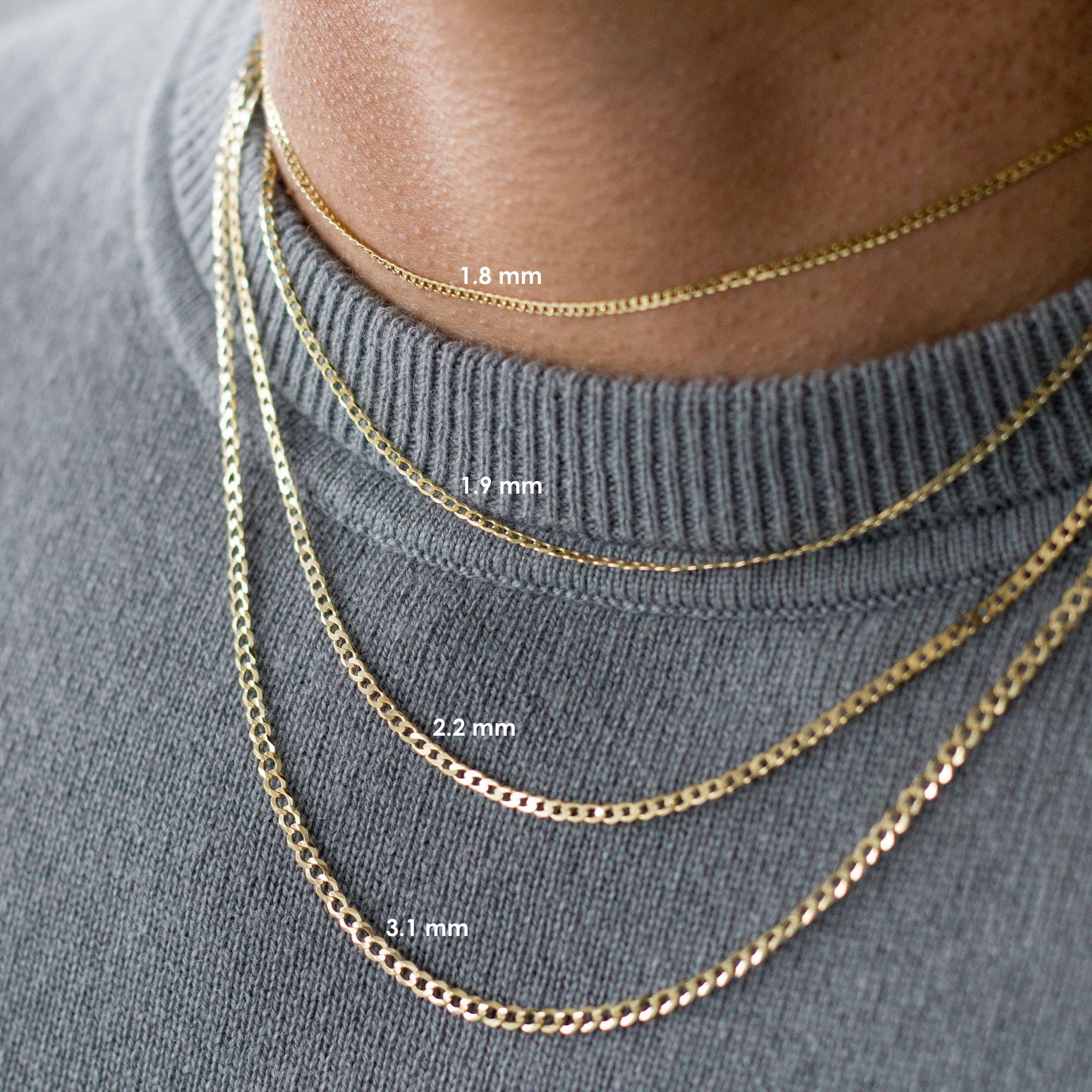 Mens Gold Chain Necklace Necklace for Men Solid 14K Gold | Etsy