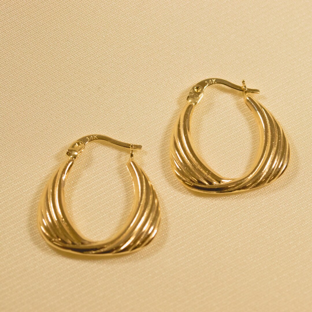 14K Gold Earrings, Gold Earrings Set, Gold Hoop Earrings, Gold Earrings ...