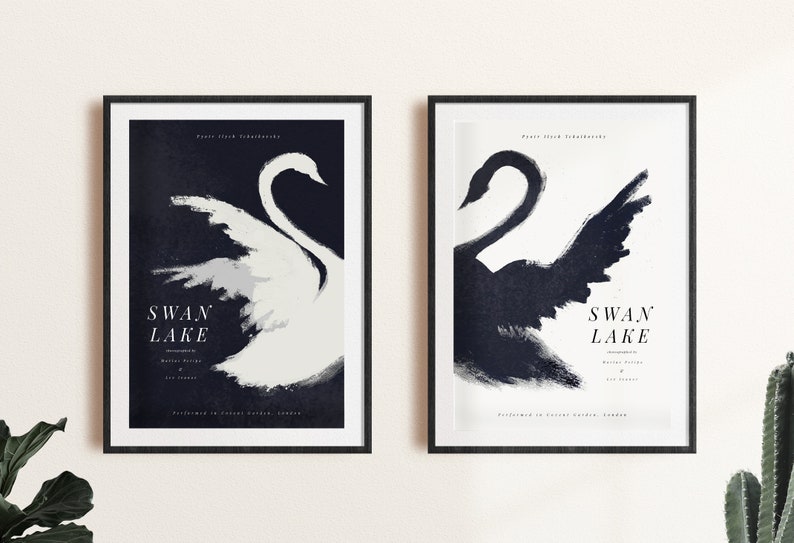 Swan Lake Poster Art Print White Swan Version. Beautiful - Etsy