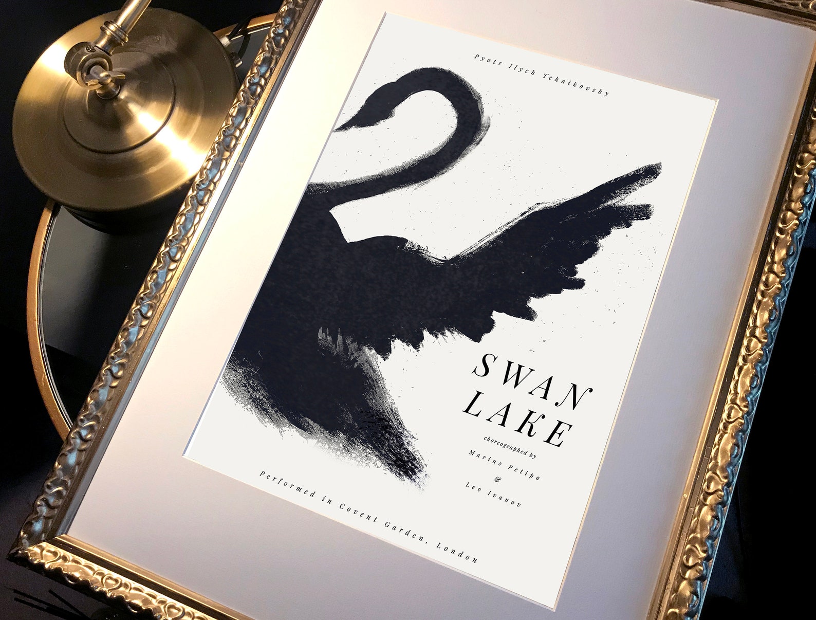 Swan Lake Poster Art Print, Black Swan Version. Beautiful Matte A3 Art ...