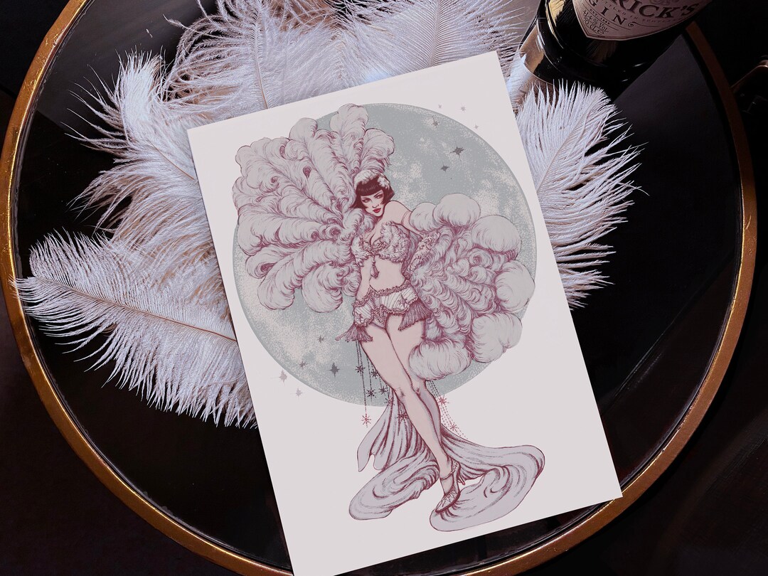 Vicky Butterfly Burlesque Pin-up Illustrated A4 Print - Etsy