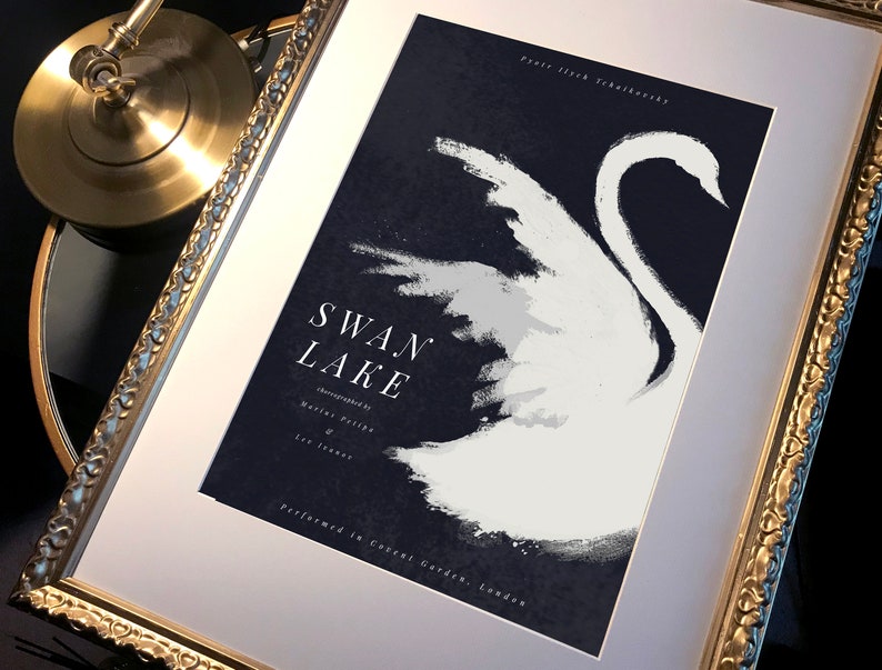 Swan Lake Poster Art Print, White Swan Version. Beautiful Matte A3 ...