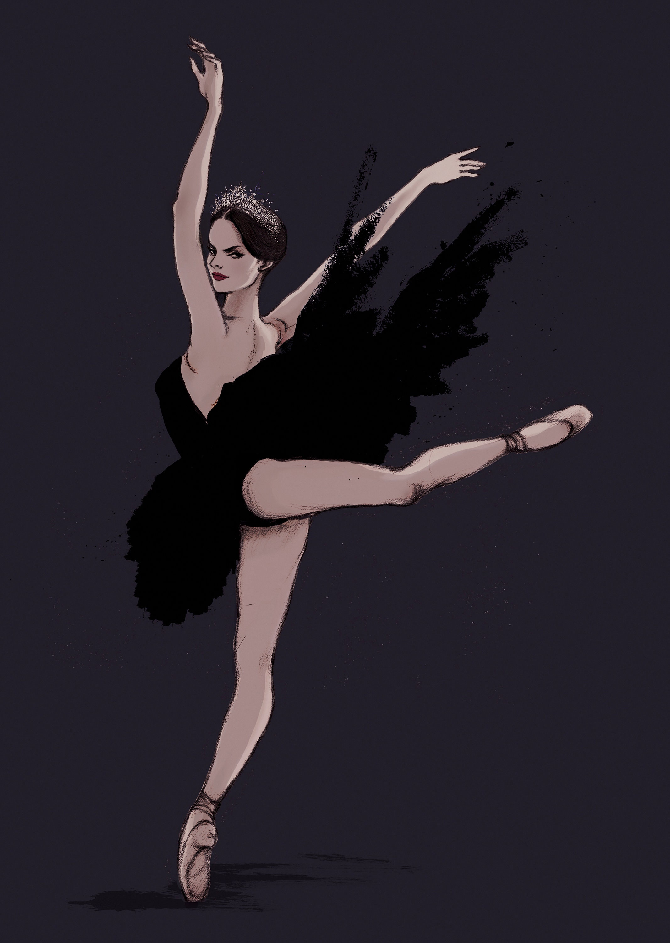 Black Swan Ballerina Drawing
