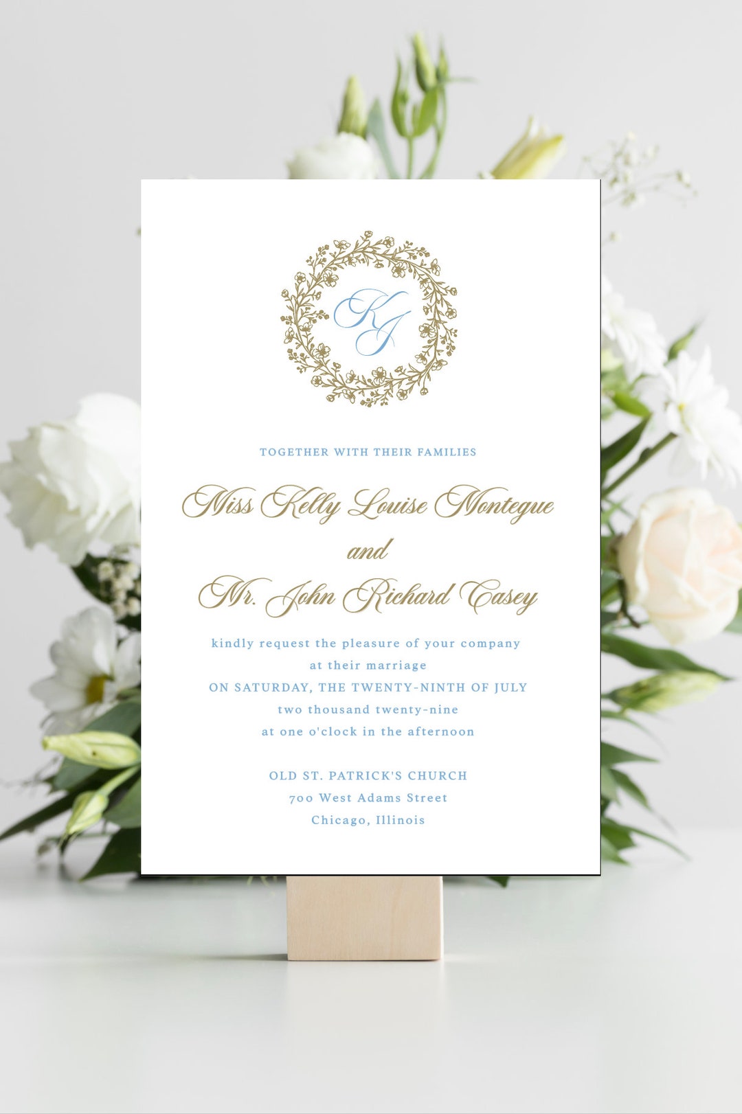 Monogram Wedding Invitation | Botanic Wedding Invitation | Vintage ...
