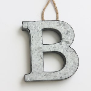 Sale METAL LETTER MONOGRAM Metal Galvanized Initial Ornament Rustic ...