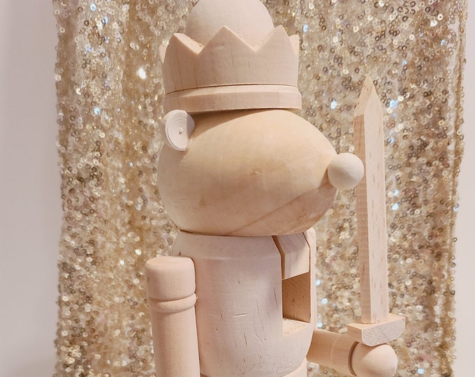 Sale 14" WOOD NUTCRACKER Mouse Soldier Unfinished Diy Painting Wooden ...