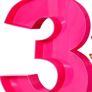 Sale 12" PINK HOLLOW NUMBER Blank Block Style Fillable Number Letter ...