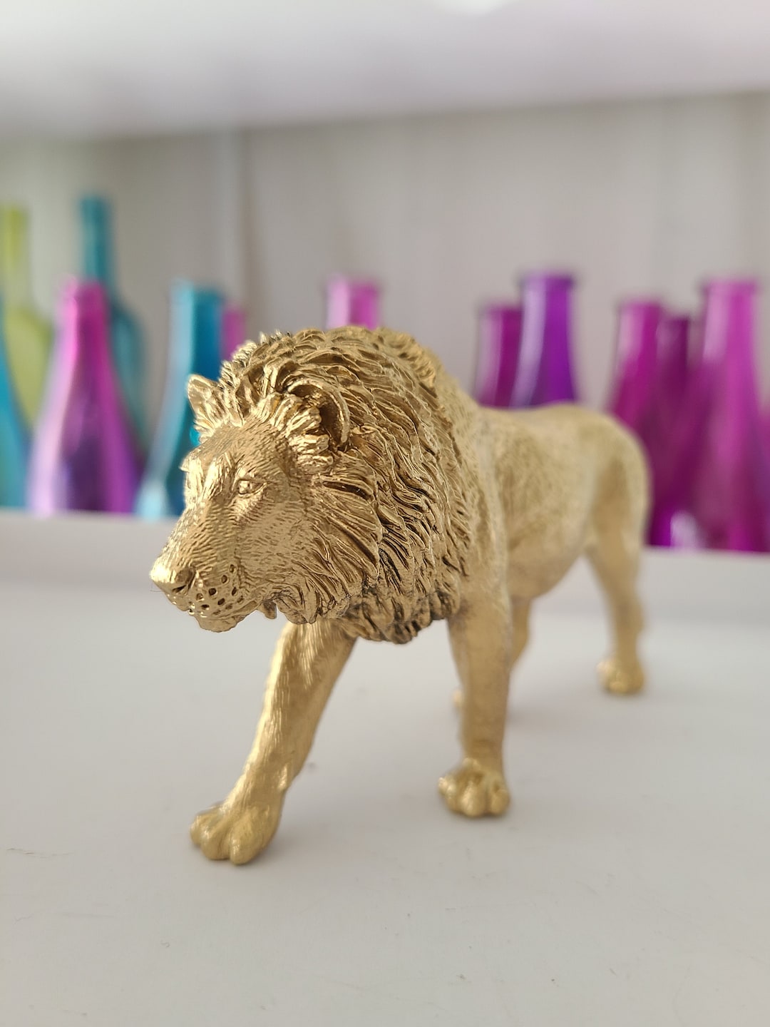 GOLD LION Cake Topper Glam Chic Whimsical Lucky Golden Animals - Etsy