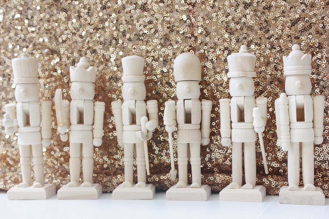 Sale 5 MINI WOODEN NUTCRACKERS Unfinished Diy Painting Wood - Christmas ...
