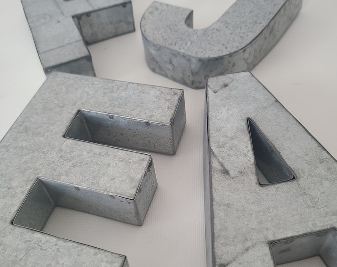 Sale 5.75" METAL LETTER Block Style Rustic Metal Rustic Alphabet ...