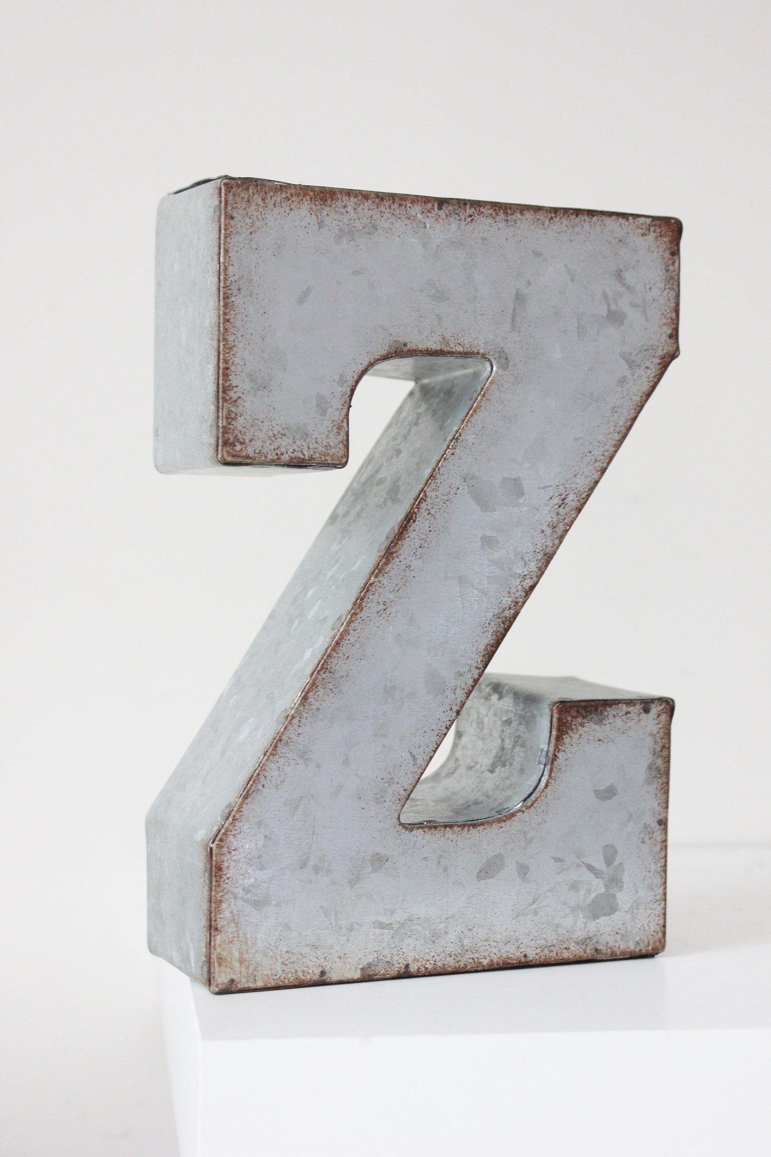 Sale 7" METAL LETTER Block Style Rustic Metal Rustic Alphabet Initial ...