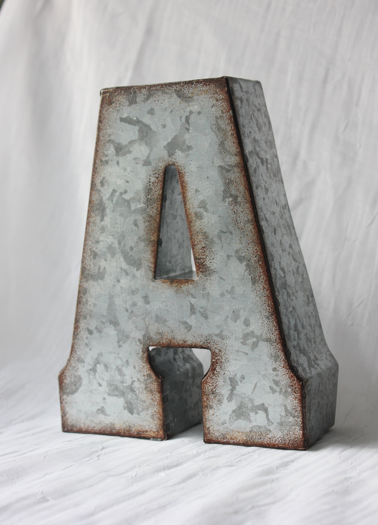 Sale 7" METAL LETTER Block Style Rustic Metal Rustic Alphabet Initial ...