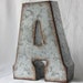 Sale 7" METAL LETTER Block Style Rustic Metal Rustic Alphabet Initial ...