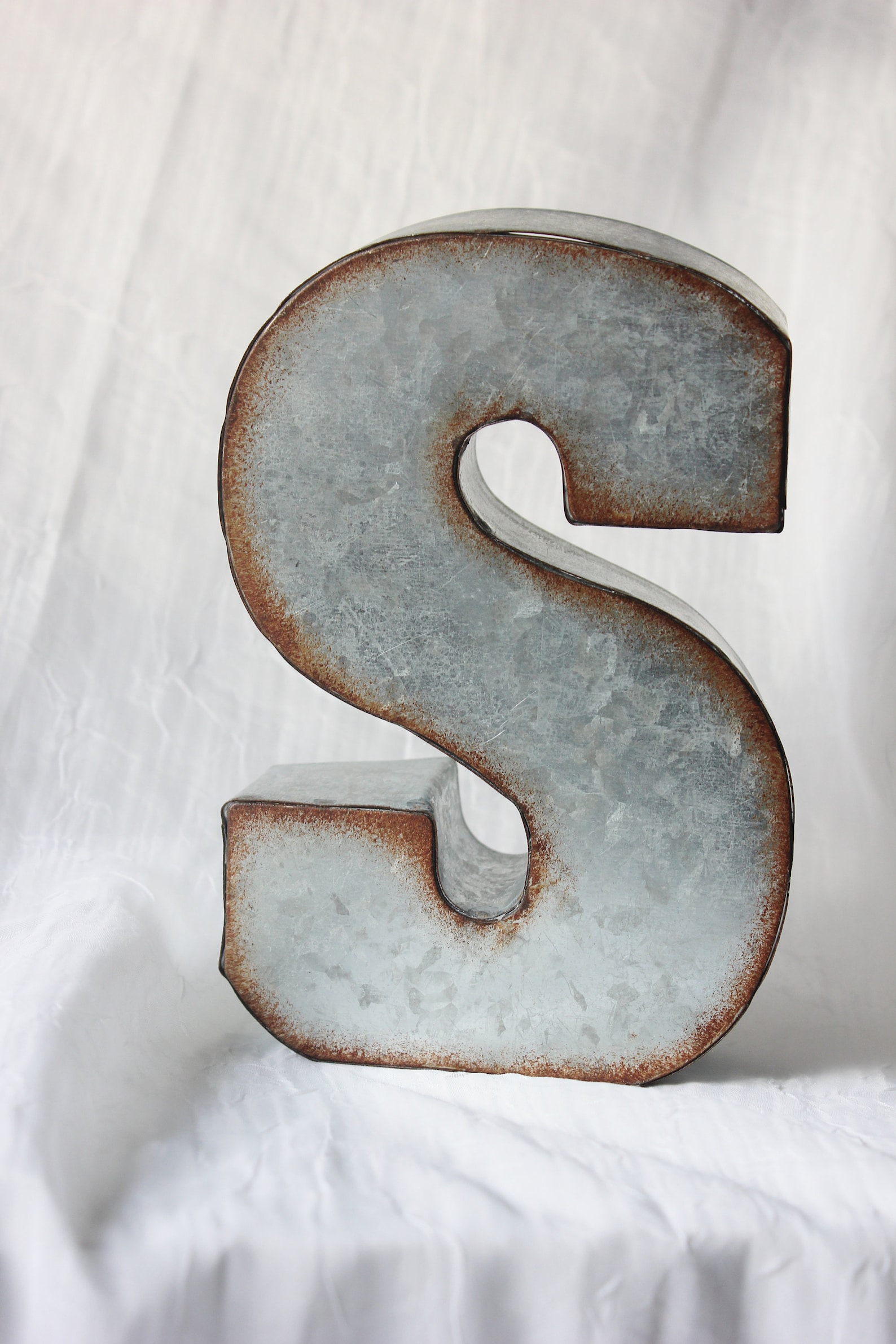 Sale 7" METAL LETTER Block Style Rustic Metal Rustic Alphabet Initial ...