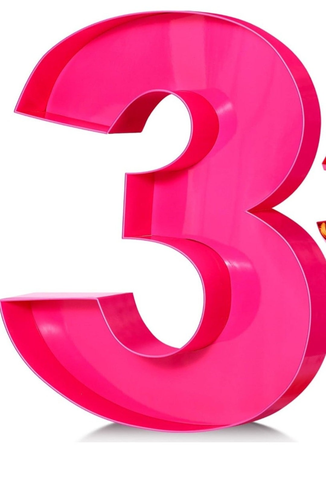 Sale 12" PINK HOLLOW NUMBER Blank Block Style Fillable Number Letter ...