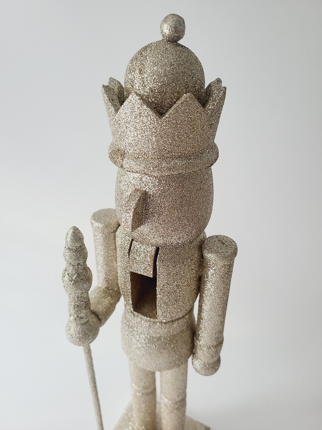 Sale 15" GLITTER WOOD NUTCRACKER Gold Glittered Sparkle Nutcrackers Wooden Christmas Holiday ...