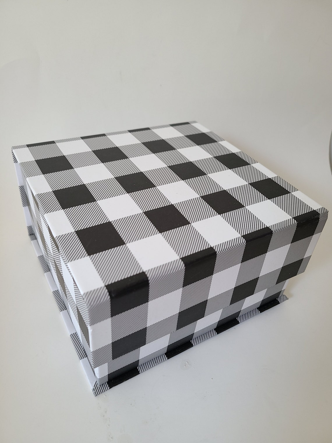 BUFFALO CHECK GIFT Box Black and White Checkered Plaid Gift - Etsy