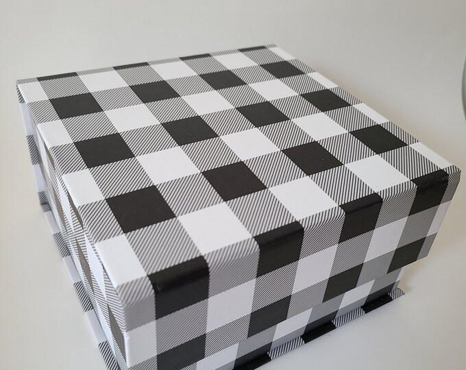 BUFFALO CHECK GIFT Box Black and White Checkered Plaid Gift - Etsy