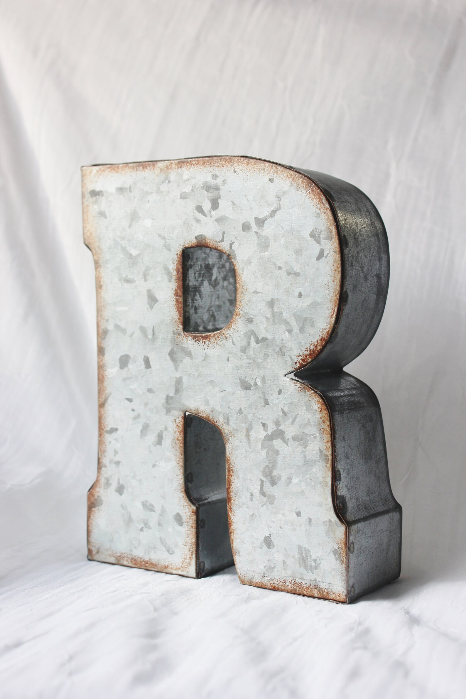 Sale 7" METAL LETTER Block Style Rustic Metal Rustic Alphabet Initial ...