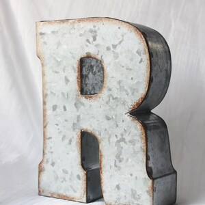 Sale 7" METAL LETTER Block Style Rustic Metal Rustic Alphabet Initial ...