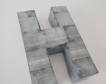 Sale 7" METAL LETTER Z Block Style Rustic Metal Rustic Alphabet Initial ...