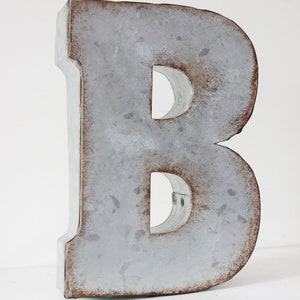 Sale 7" METAL LETTER Block Style Rustic Metal Rustic Alphabet Initial ...