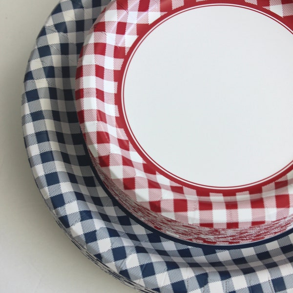 Gingham Plates - Etsy