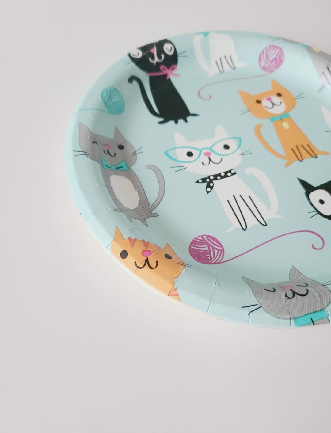 8ct CAT PAPER PLATES Cat Birthday Party Paper Plates Kitten Theme Cute ...