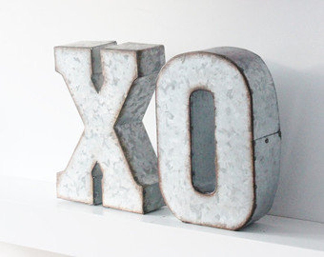 Sale 7 XO METAL LETTERS Free Standing Galvanized - Etsy