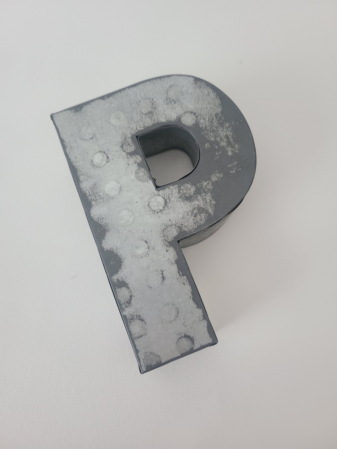 Sale 7 METAL LETTER P Block Style Rustic Metal Monogram Alphabet ...