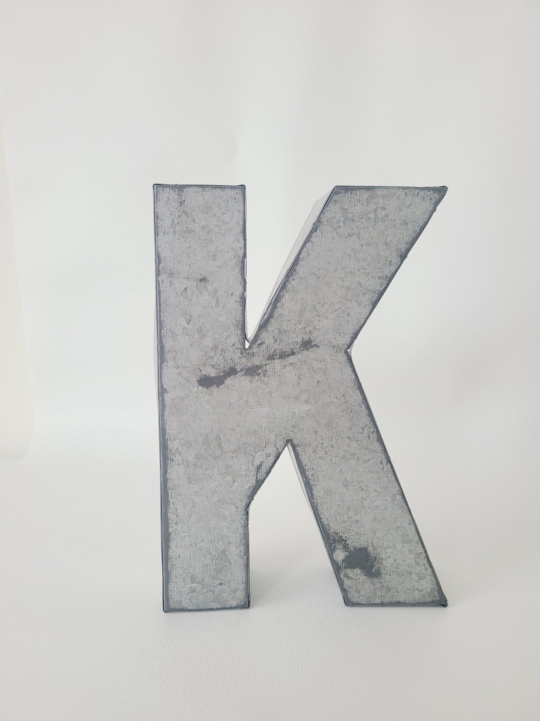 Sale 7" METAL LETTER K Block Style Rustic Metal Alphabet Initial ...