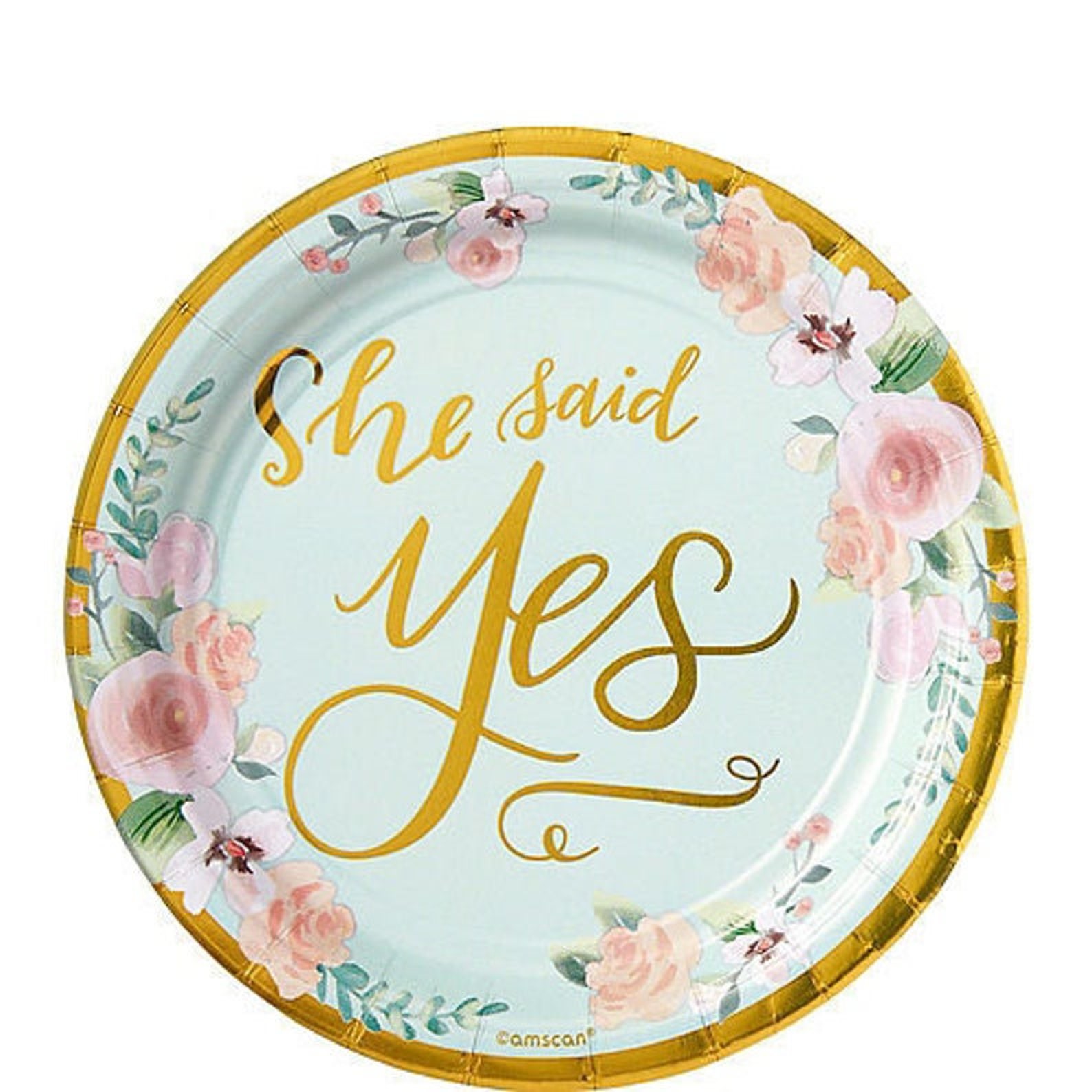 8 SHE SAID YES Dessert Cake Plates Mint Green Paper Plates | Etsy