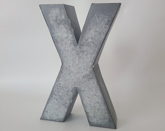 Sale 7" METAL LETTER Z Block Style Rustic Metal Rustic Alphabet Initial ...