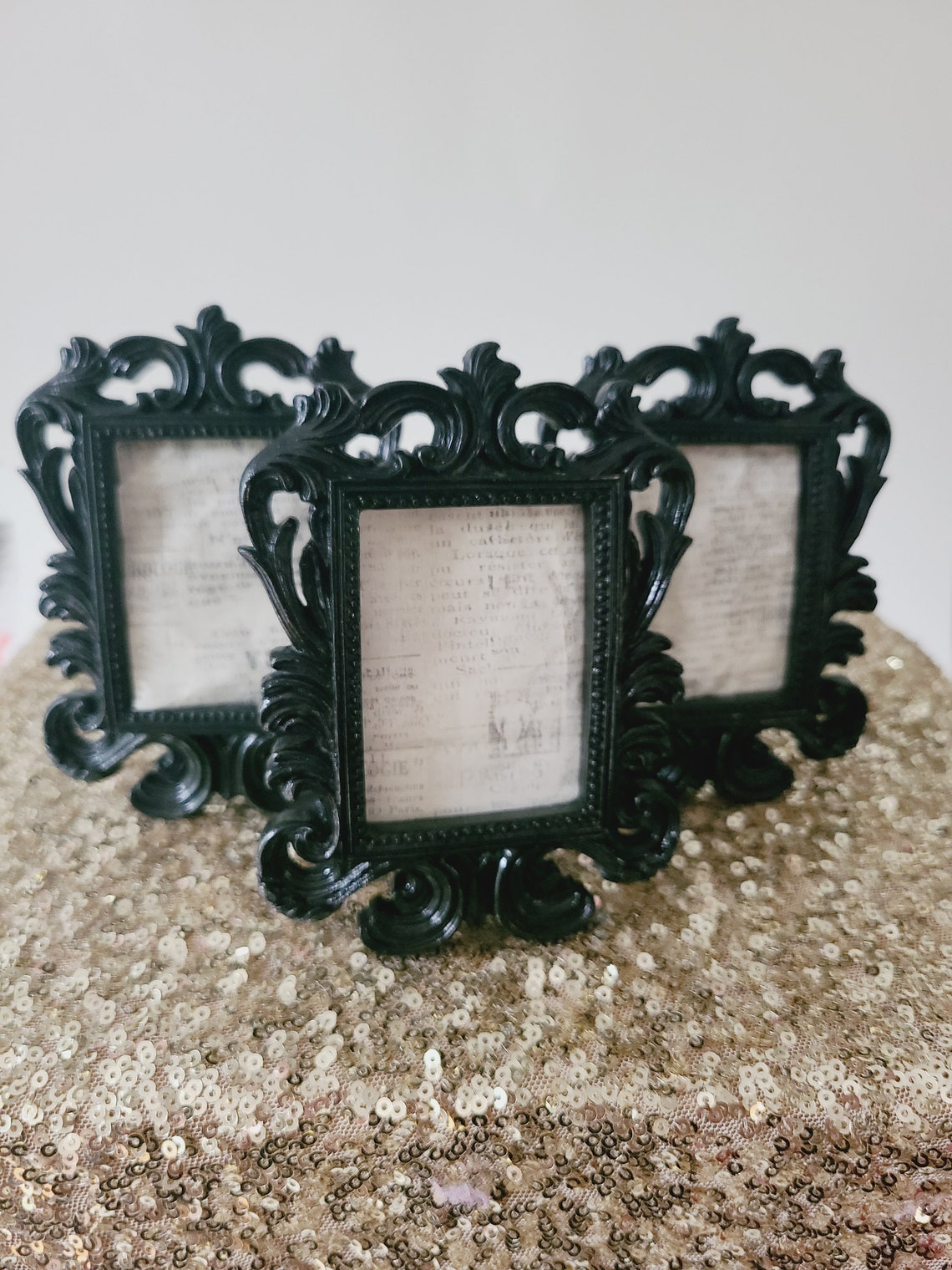 Sale Vintage Style BLACK BAROQUE FRAME Mini Picture Frame Photo Frame Gatsby Ornate Small Frame ...