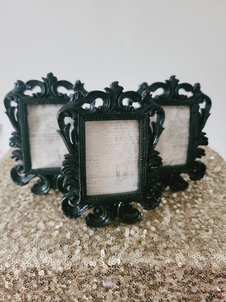 Sale Vintage Style BLACK BAROQUE FRAME Mini Picture Frame Photo Frame Gatsby Ornate Small Frame ...