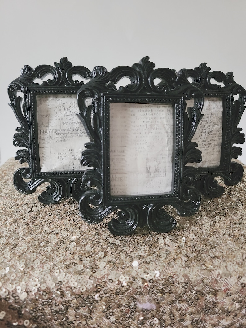 Sale Vintage Style BLACK BAROQUE FRAME Mini Picture Frame Photo Frame Gatsby Ornate Small Frame ...